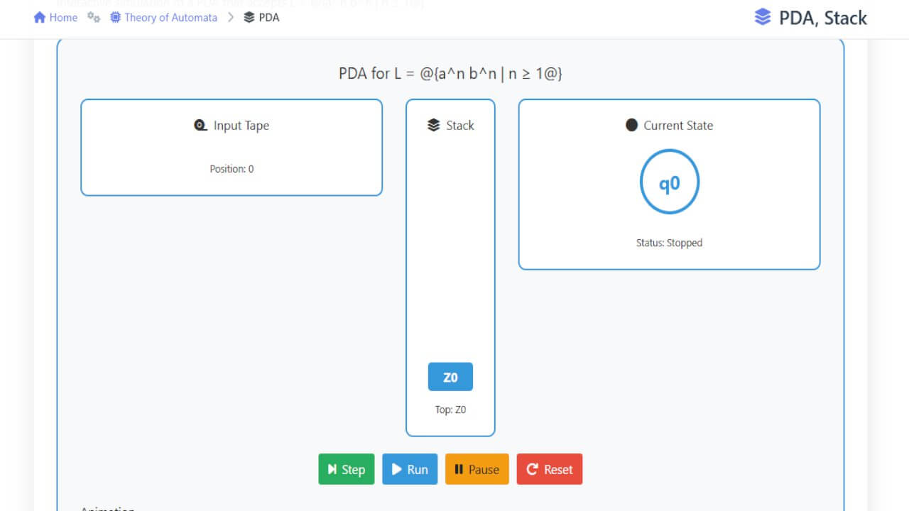 Pushdown Automata (PDA) Implementation - Automata